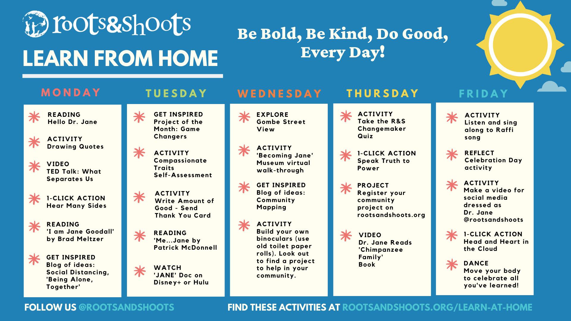 WEEK I AT HOME SCHEDULE - Roots & Shoots